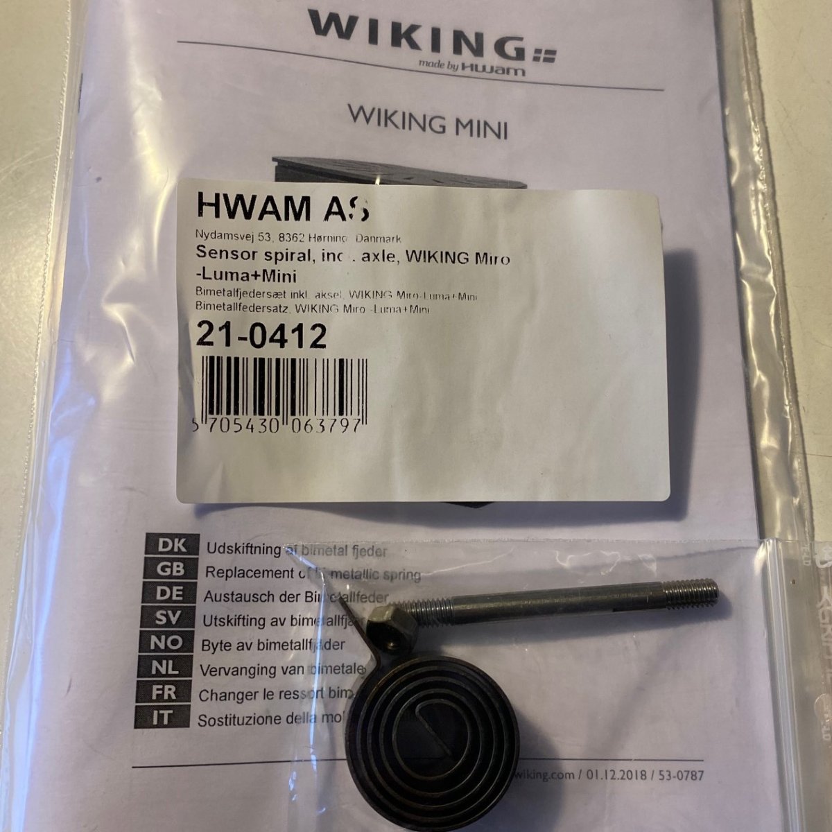 Bimetalfjeder inkl. aksel til Wiking Miro+Luma+Mini - Reservedele til ...